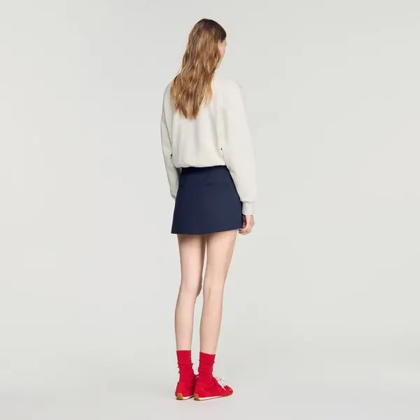 Sandro Striped Wool Skort