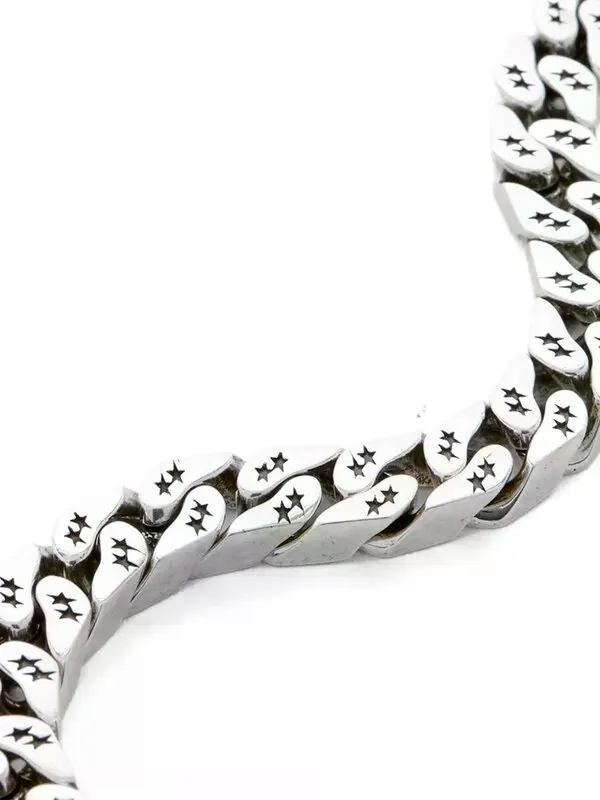 TWOJEYS Engraved Star Curb-link Bracelet - Silver