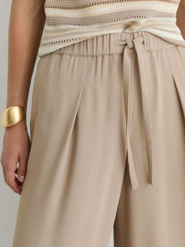 REISS Aimee Drawstring Wide-leg Trousers - Neutral
