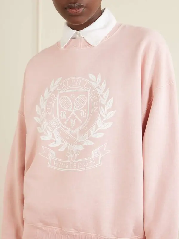 Polo Ralph Lauren Wimbledon Logo-printed Cotton-blend Jersey Sweatshirt