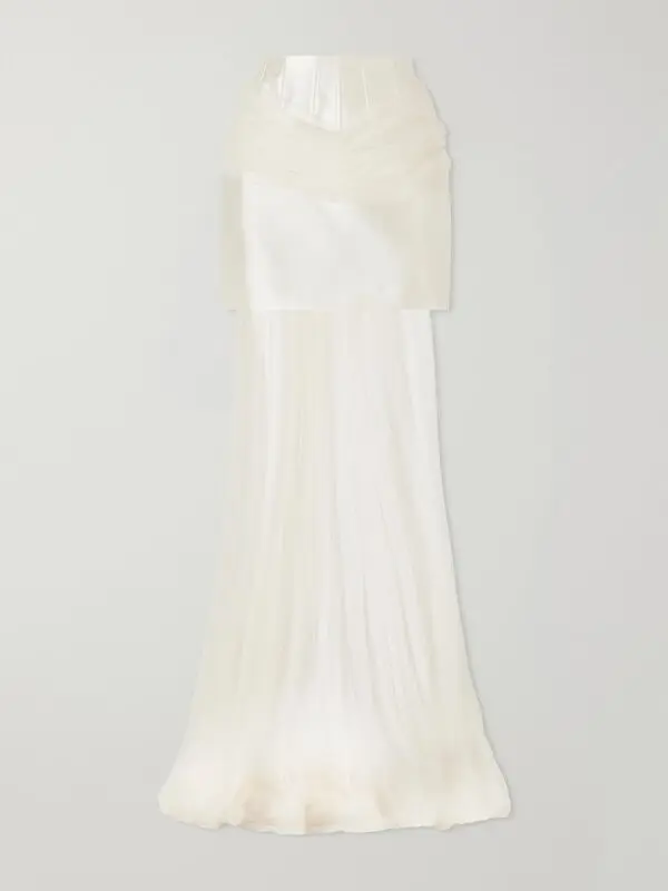 DANIELLE FRANKEL Talia Silk And Wool-blend Twill Mini Skirt - Neutrals