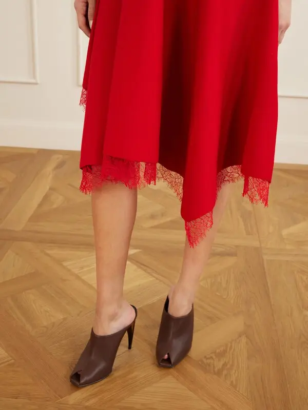 Alexander McQueen Lace-trimmed Midi Dress