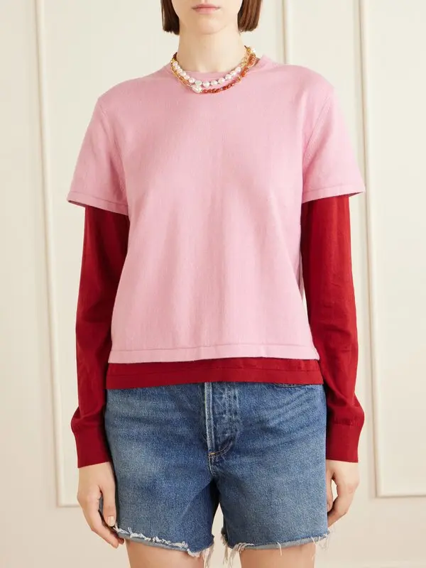 Guest In Residence Layer' Cotton, Cashmere And Silk-blend Shirt - Pink