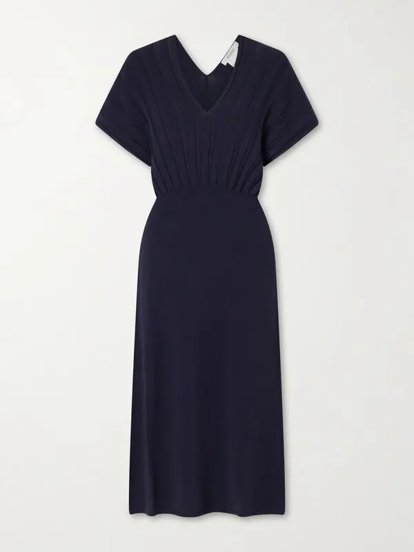 Max Mara Woven Midi Dress - Blue