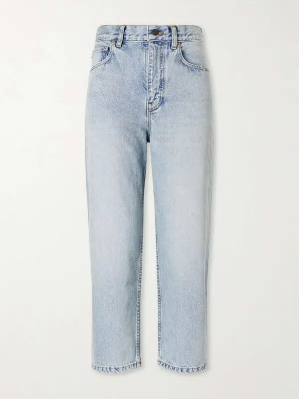 Balenciaga Jackie Mid-rise Straight-leg Capri Jeans - Blue