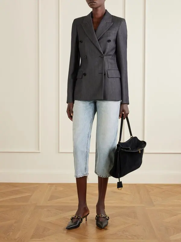 Balenciaga Jackie Mid-rise Straight-leg Capri Jeans - Blue