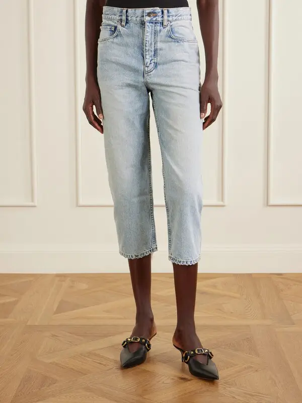 Balenciaga Jackie Mid-rise Straight-leg Capri Jeans - Blue