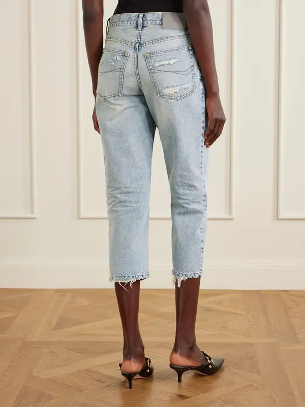 Balenciaga Jackie Mid-rise Straight-leg Capri Jeans - Blue