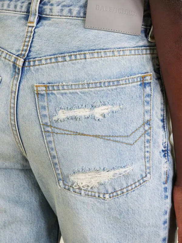 Balenciaga Jackie Mid-rise Straight-leg Capri Jeans - Blue