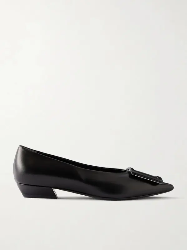 ROGER VIVIER Viv In The City" Leather Ballet Flats - Black