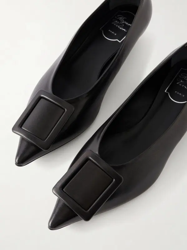 ROGER VIVIER Viv In The City" Leather Ballet Flats - Black