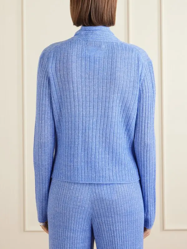 Guest In Residence Stealth Ribbed Cardigan - Blue