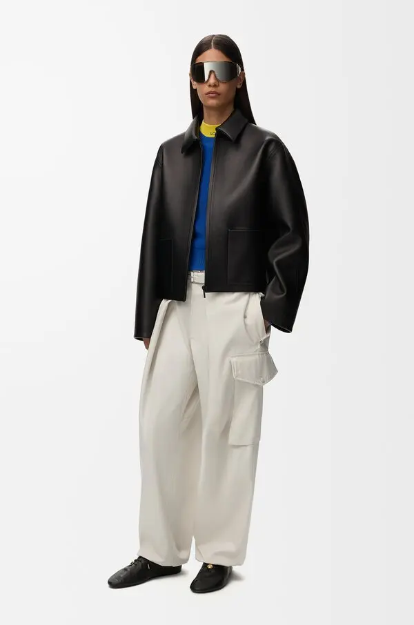 Loewe Cargo Trousers In Cotton And Silk - Ivory