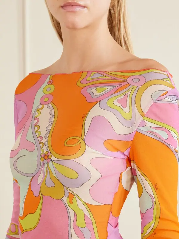 Emilio Pucci Printed Tulle Blouse - Pink