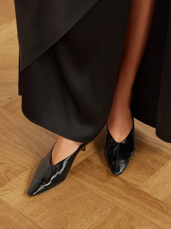 Bottega Veneta Vesta Leather Mules - Black