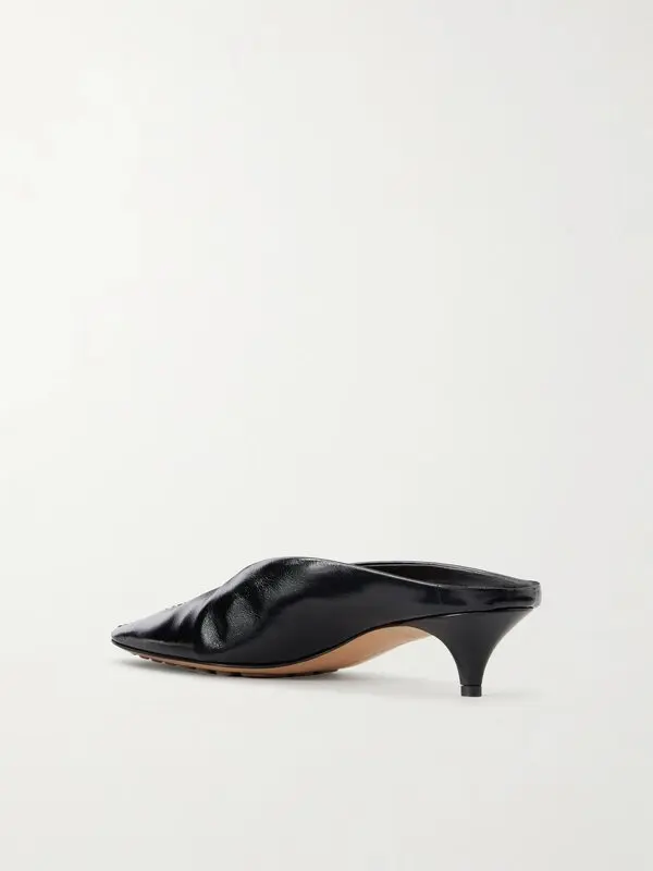 Bottega Veneta Vesta Leather Mules - Black