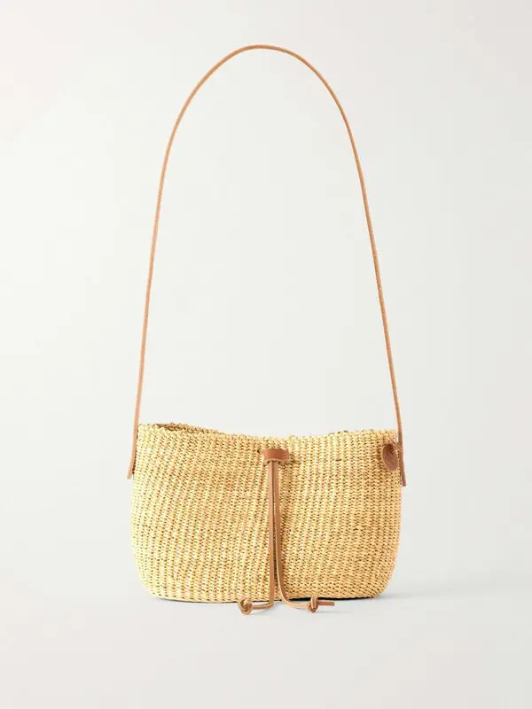 Muuñ Nina Raffia Shoulder Bag - Neutral