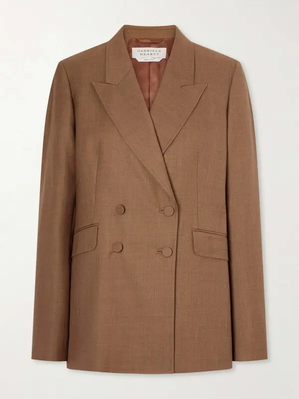 Gabriela Hearst Angela Wool Double-breasted Blazer - Brown