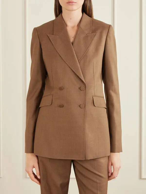 Gabriela Hearst Angela Wool Double-breasted Blazer - Brown
