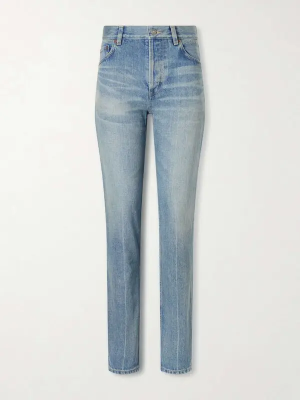 Saint Laurent High-rise Straight-leg Jeans - Blue