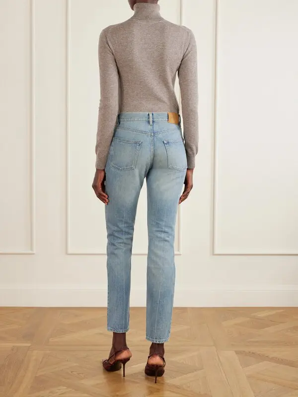 Saint Laurent High-rise Straight-leg Selvedge Denim Jeans