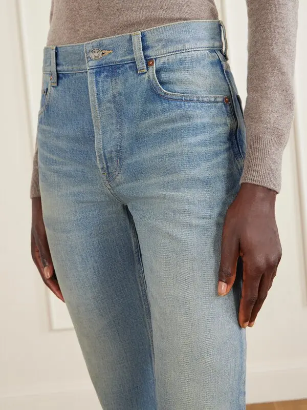 Saint Laurent High-rise Straight-leg Selvedge Denim Jeans