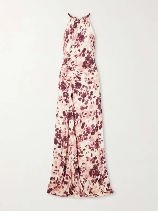 Simkhai Cerin Printed Jersey Halterneck Gown - Multi