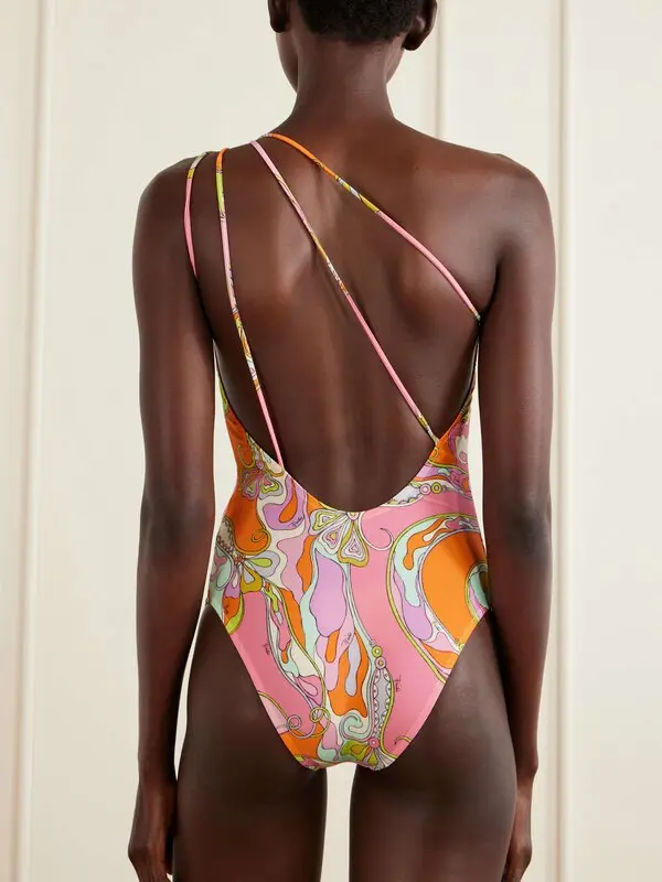 Emilio Pucci Embellished Printed Swimsuit