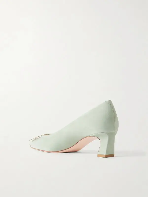 ROGER VIVIER Belle Vivier Trompette 45 Suede Pumps - Green