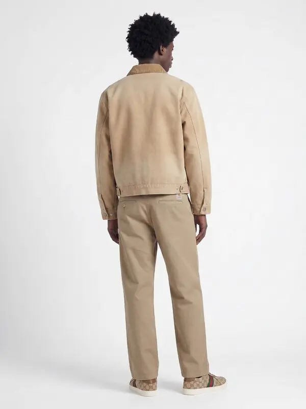 Carhartt Work In Progress Og Arcan" Organic Cotton Zip Jacket - Beige