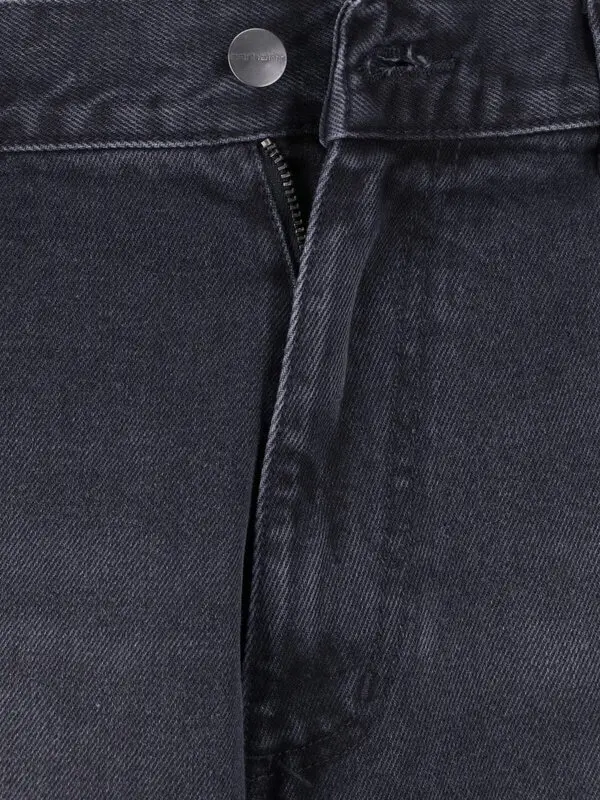 Carhartt Work In Progress Wide Leg Jeans With Single Knee Detailing - Black