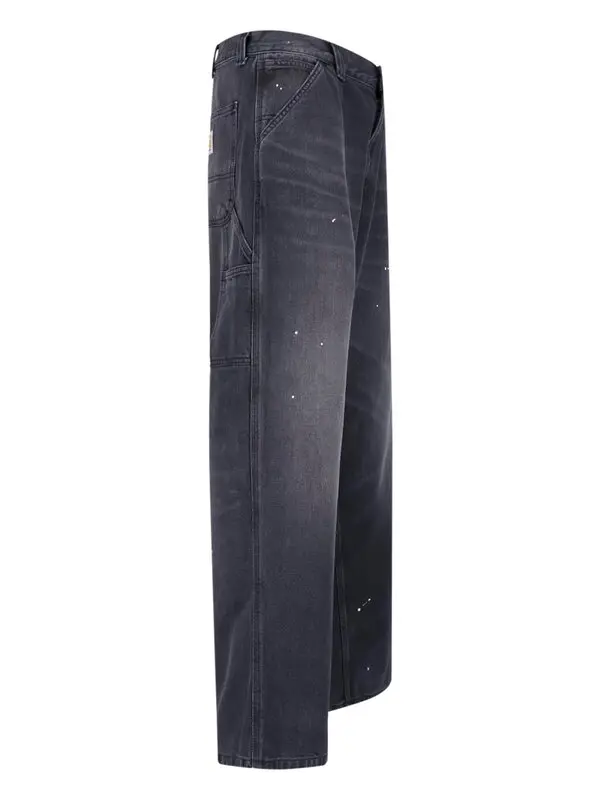 Carhartt Work In Progress Wide Leg Jeans With Single Knee Detailing - Black