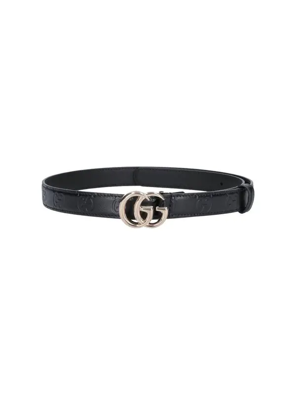 Gucci Gg Marmont Thin Belt - Black