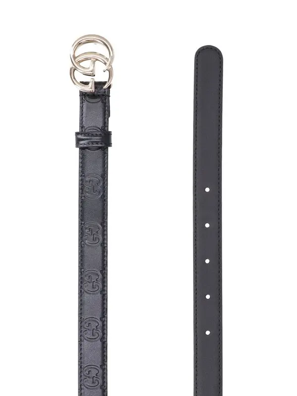 Gucci Gg Marmont Thin Belt - Black