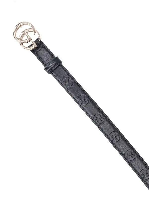 Gucci Gg Marmont Thin Belt - Black