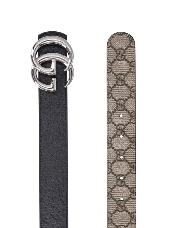 Gucci Reversible Belt "gg Marmont - Beige
