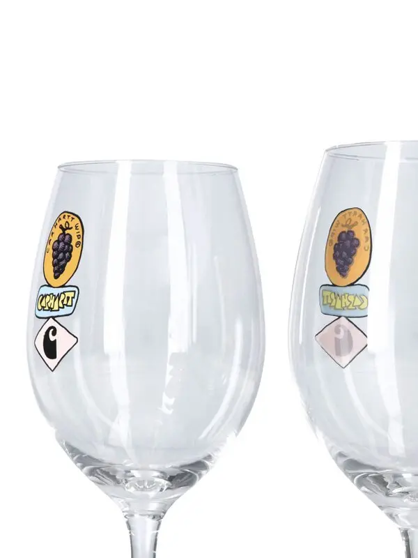 Carhartt Work In Progress Set Of 2 Stacked Grapes Wine Glasses