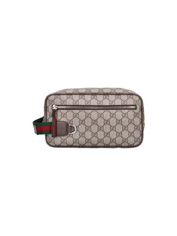 Gucci Gg Monogram Pouch - Beige