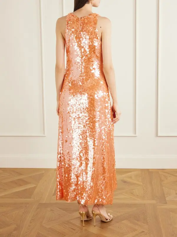 DIMA AYAD Sequin-embellished Mesh Midi Dress