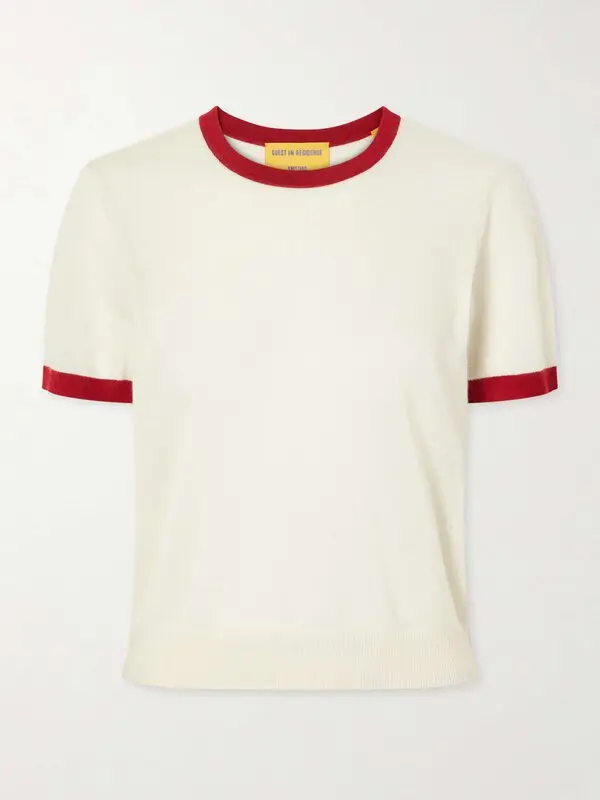 Guest In Residence Airy Ringer Cashmere T-shirt - Cream