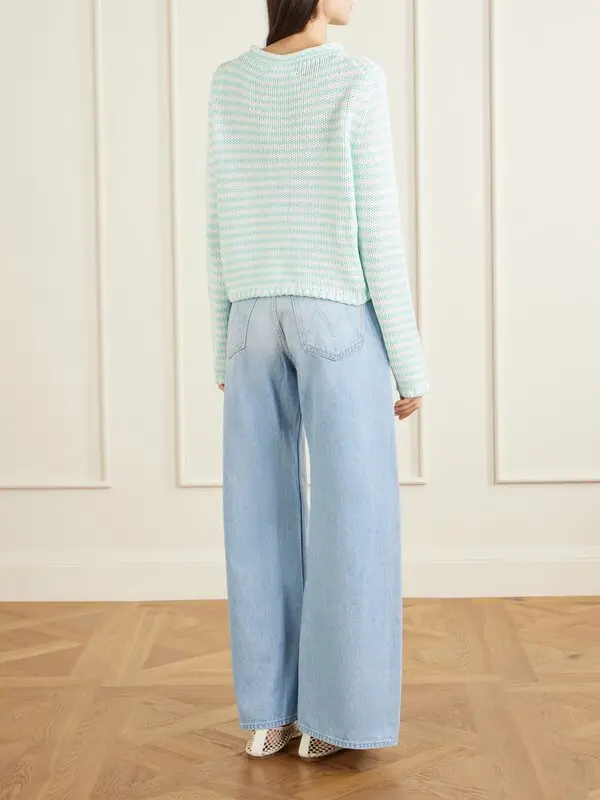 LA LIGNE Mini Marina Cropped Striped Cotton Sweater - Multi