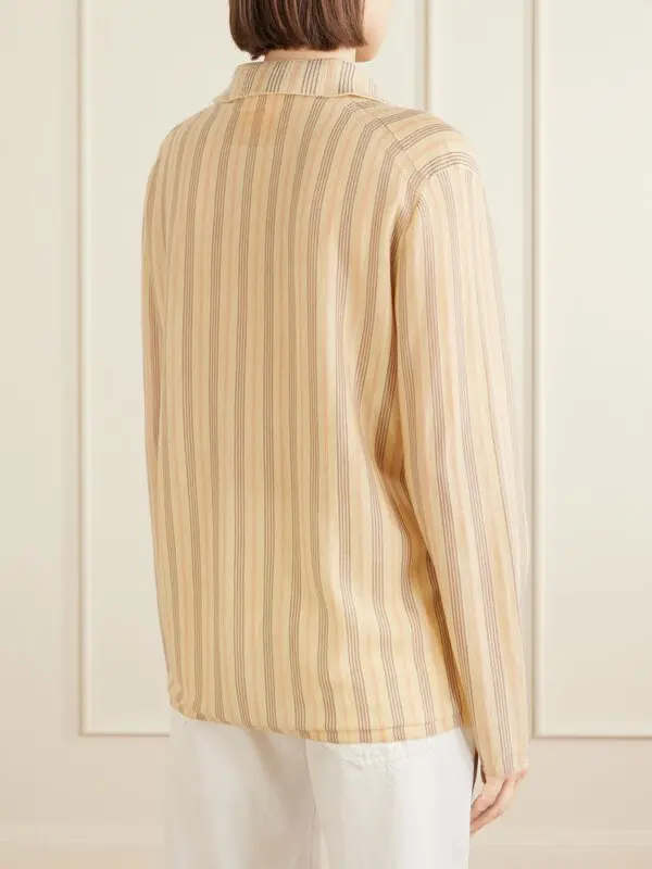 Guest In Residence Showtime Striped Cashmere Shirt - Yellow