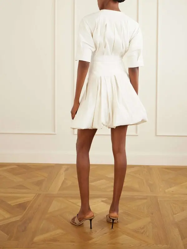 Simkhai Risel Pleated Poplin Mini Dress