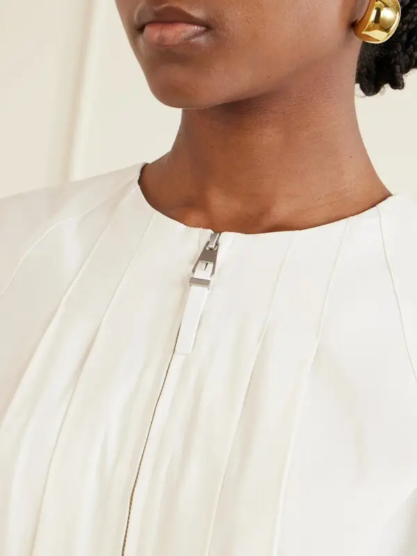 Simkhai Risel Pleated Poplin Mini Dress