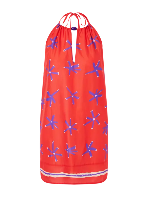 Staud Dani Floral-print Cotton Mini Dress - Red