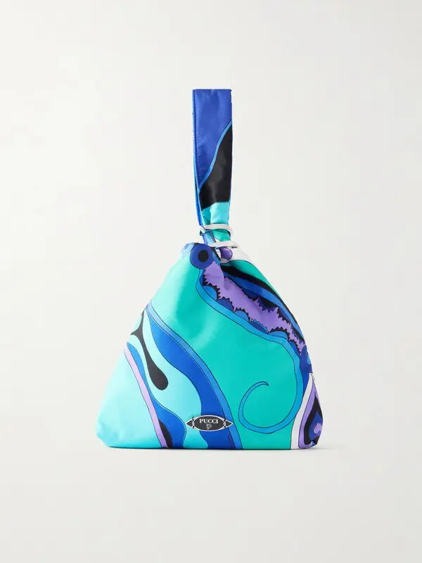 Emilio Pucci Emilio Printed Silk Twill Clutch Bag - Blue