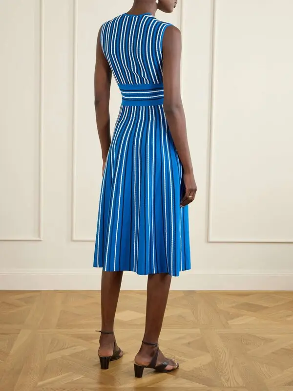 Max Mara Striped Knit Midi Dress