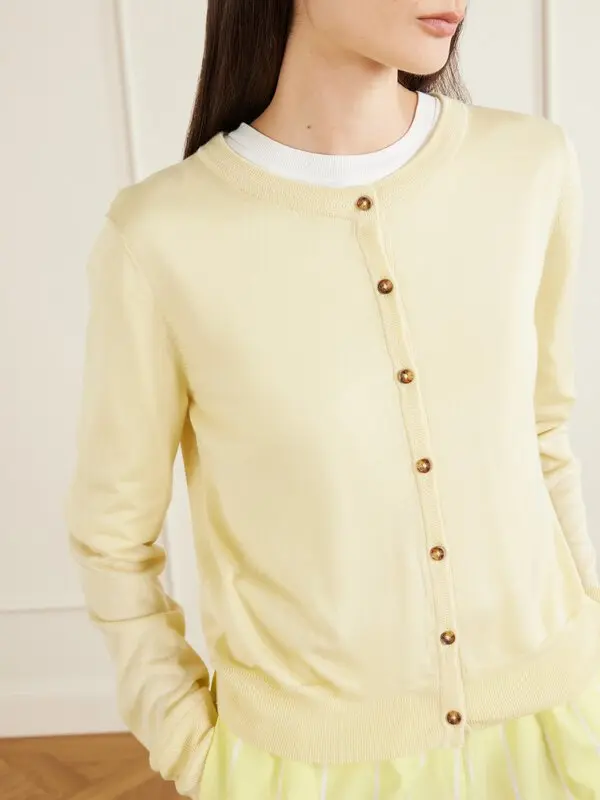 LA LIGNE Ben Silk, Wool, And Cashmere-blend Cardigan