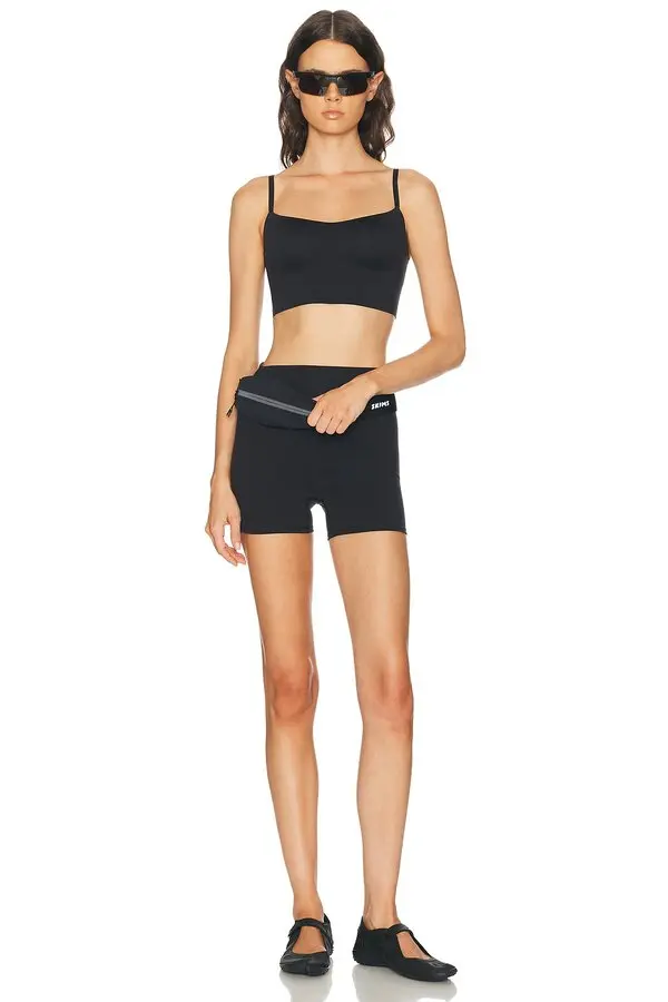 NIKESKIMS Matte Cami Long Line Bra In Chocolate - Obsidian