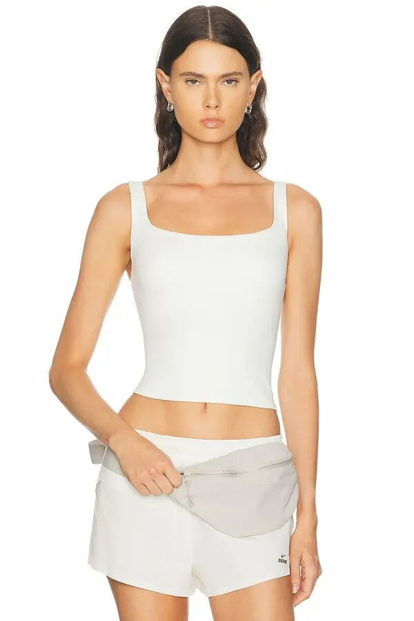 NIKESKIMS Matte Square Neck Tank Top - Obsidian